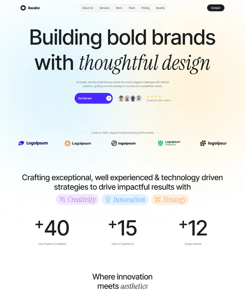 Awake Agency & Portfolio Bootstrap Template | WrapPixel