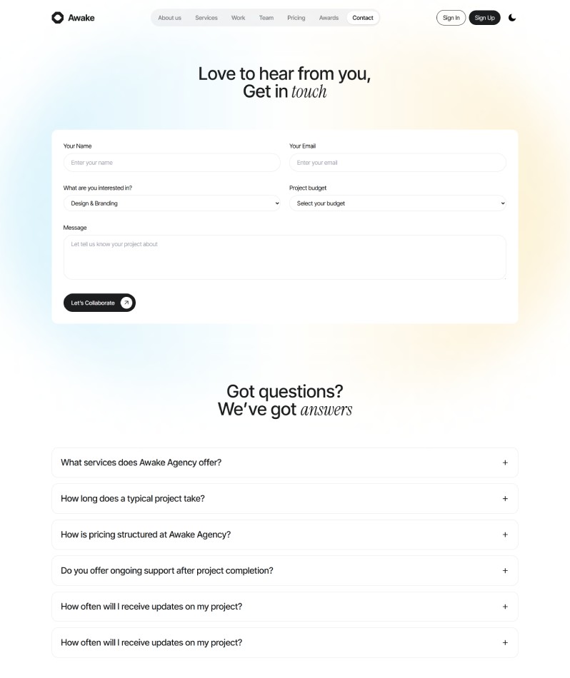 Awake - Agency & Portfolio Next.js Template from WrapPixel