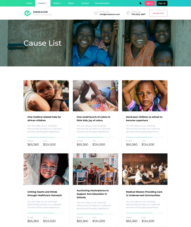 Endeavor Next.js Template for Charity & Nonprofit (NGO)