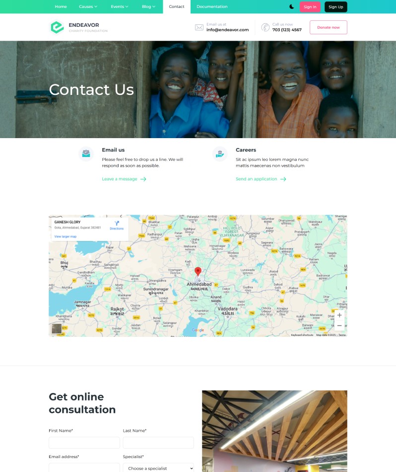 Endeavor Next.js Template for Charity & Nonprofit (NGO)